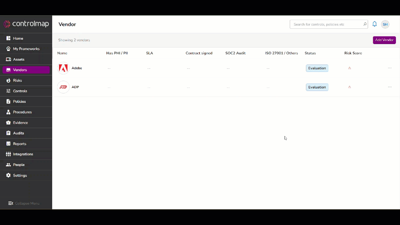 Vendors – ControlMap