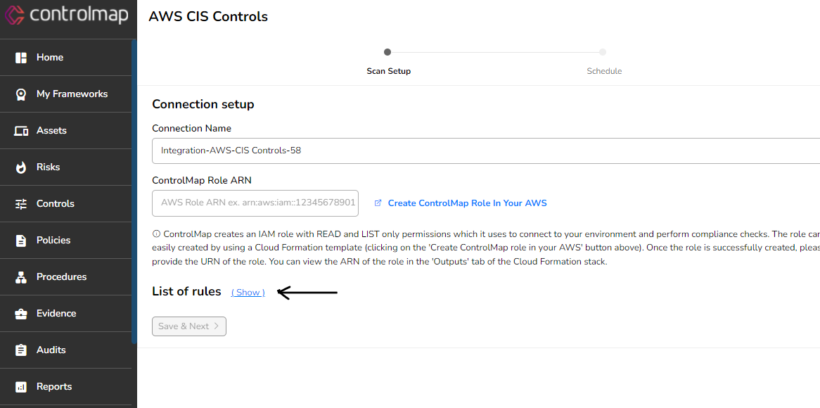Connect to AWS Cloud – ControlMap